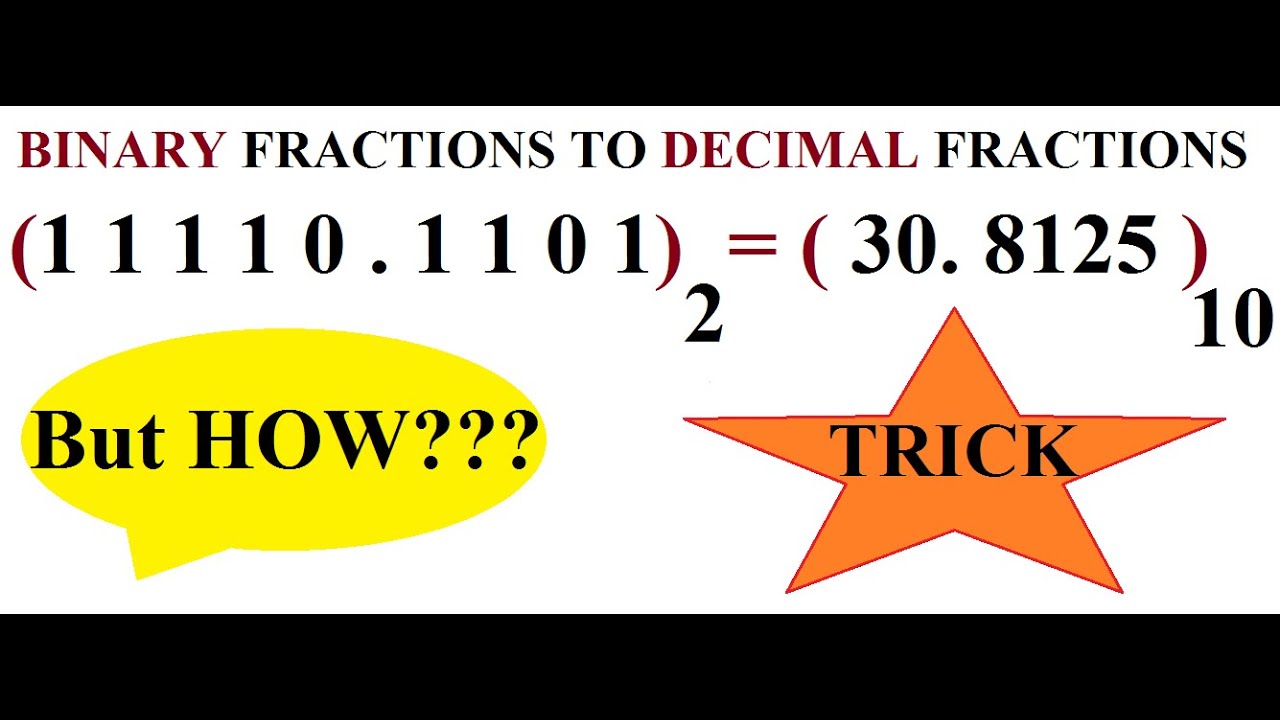Binary Fractions To Decimal Fractions Conversion Youtube