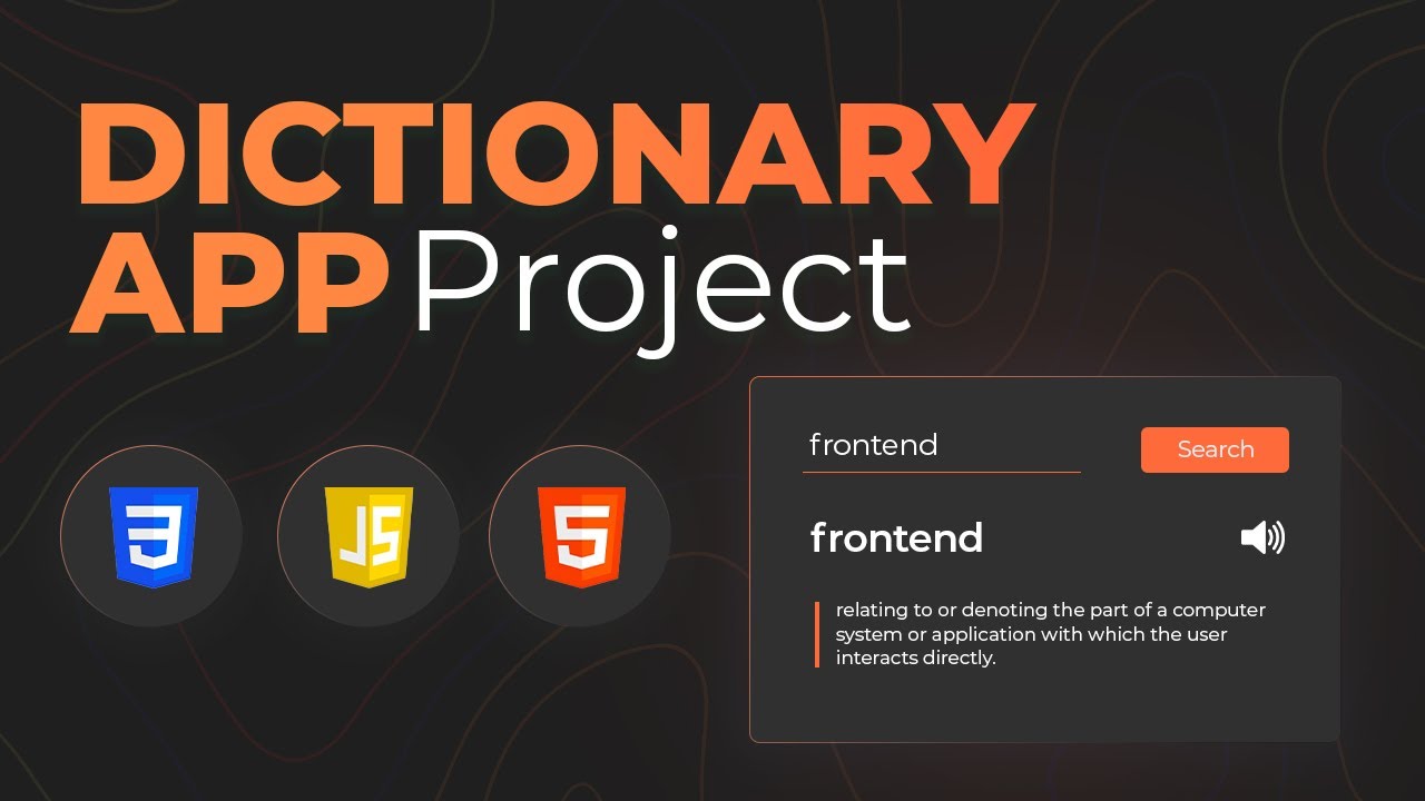 Create A Dictionary Application Using Html Css And Javascript