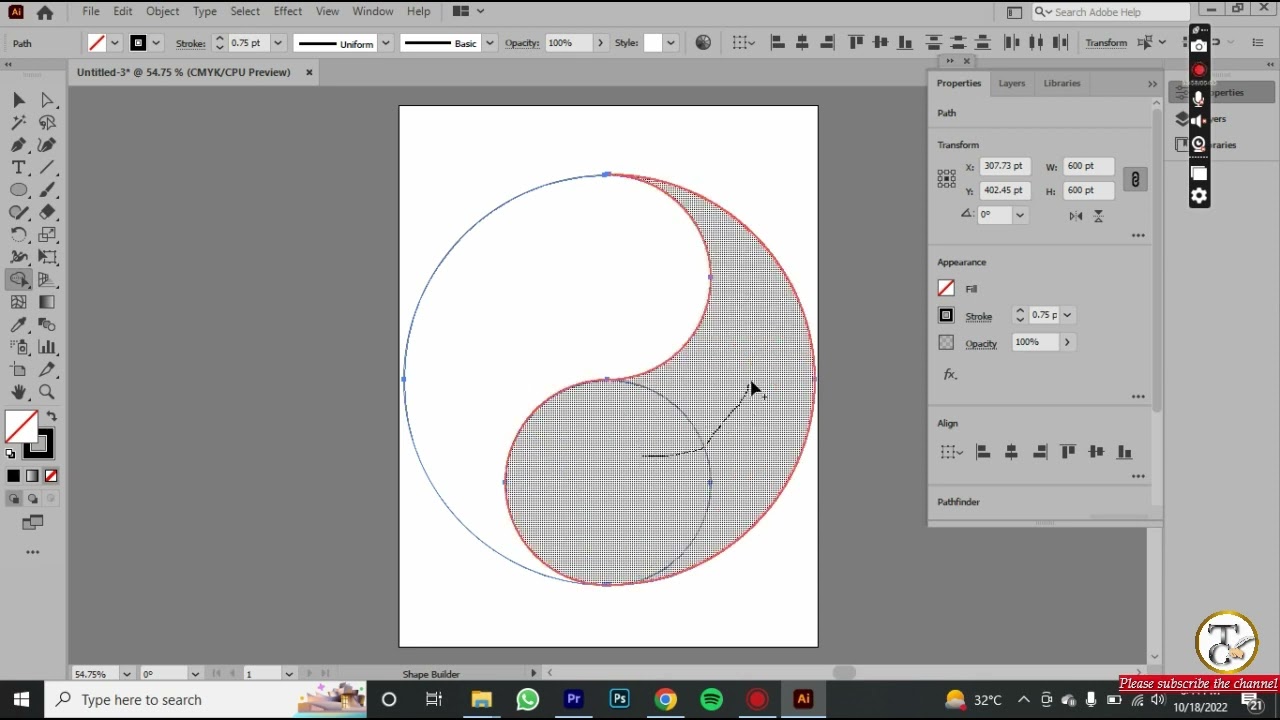 How To Create Yin Yang Logo In Illustrator Youtube