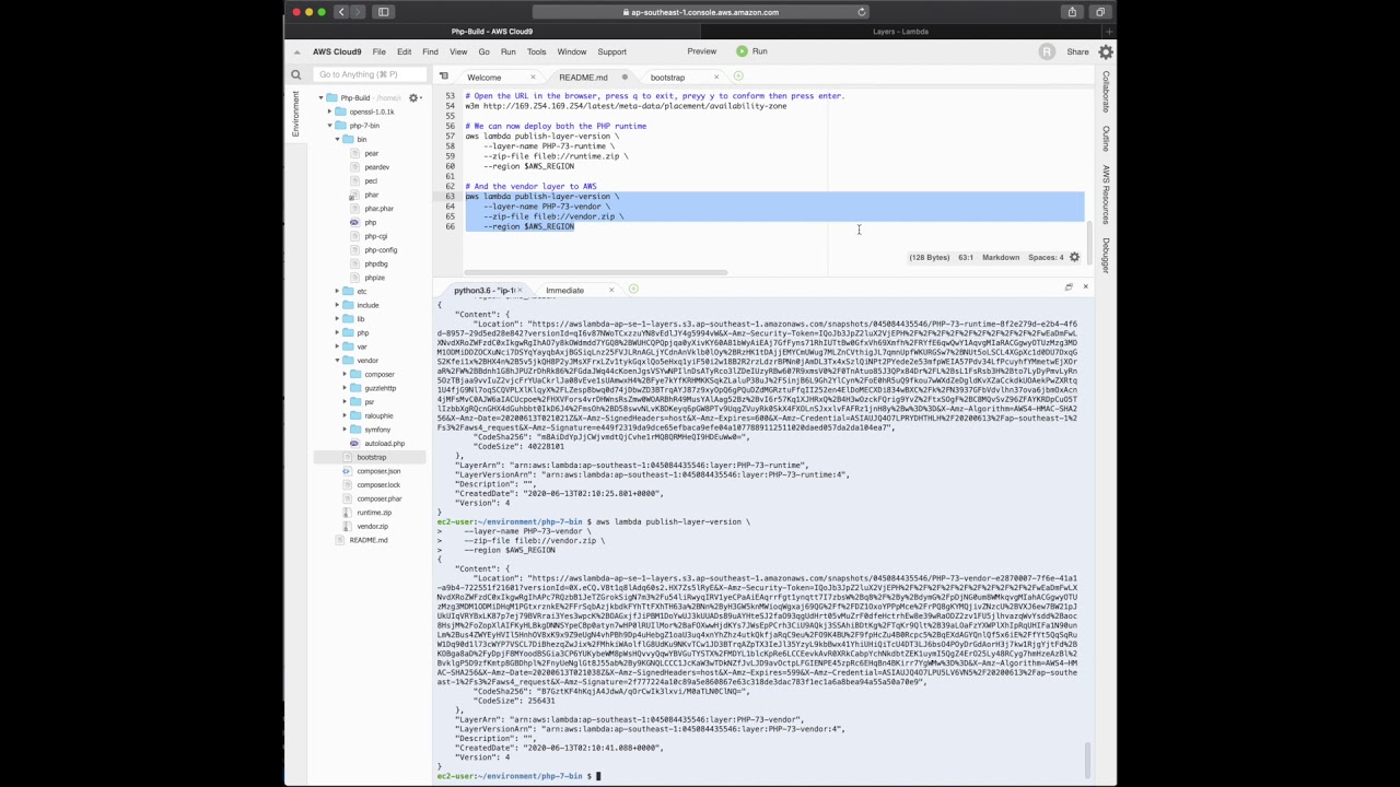 Building And Deploying A Php Runtime In Lambda Youtube
