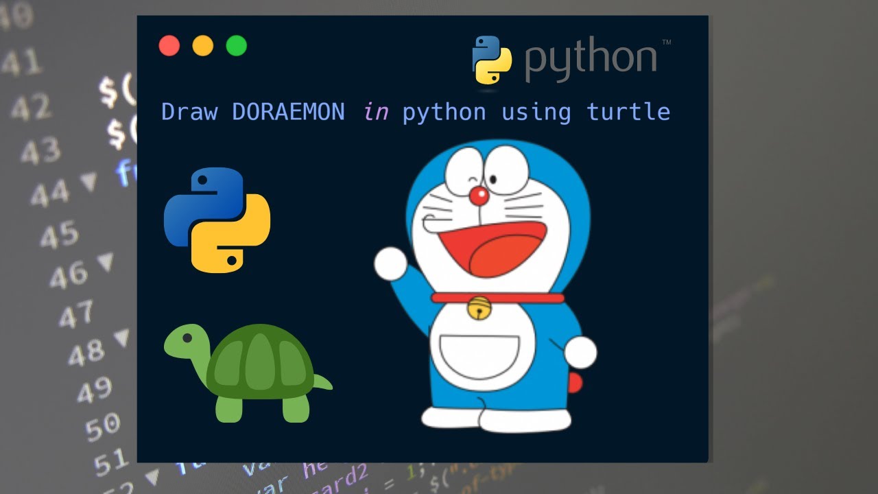 Draw Doraemon In Python Using Turtle Youtube