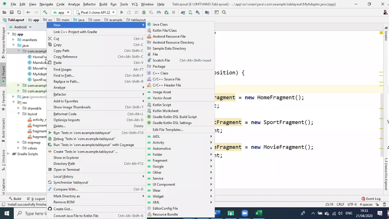 Tablayout In Android Studio Youtube