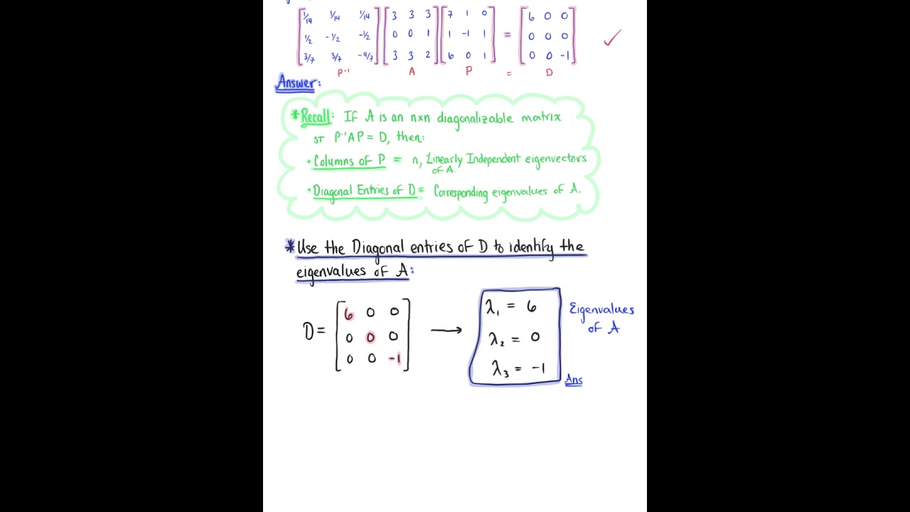 Diagonalization Example 1 Youtube
