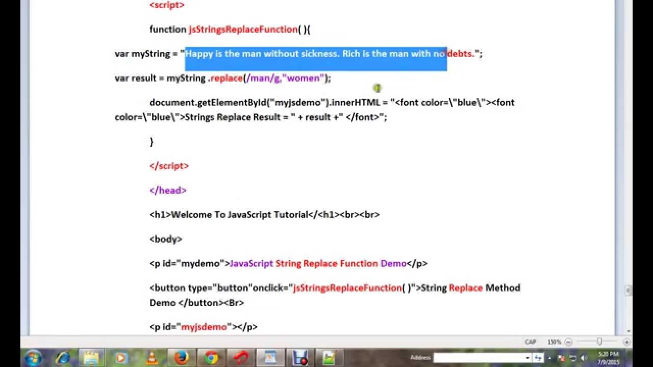 Strings Replace With Regex In Javascript Demo Youtube