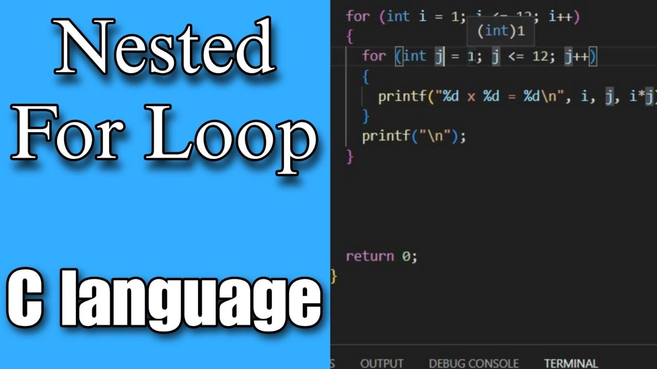 C Language Tutorial How To Use Nested For Loops For Efficient