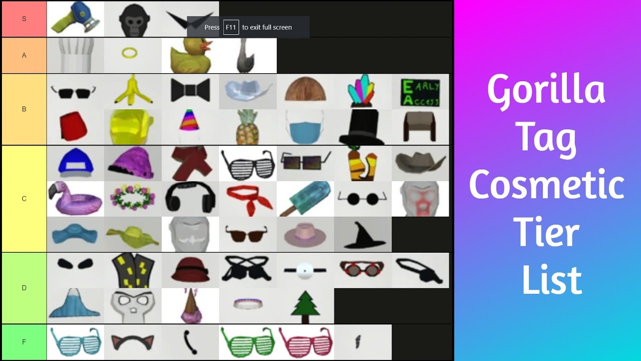 Ranking All The Gorilla Tag Cosmetics Video 6 Youtube