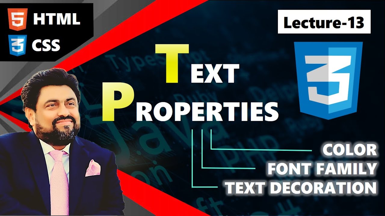 Lecture 13 Css Text Properties Color Font Family Text