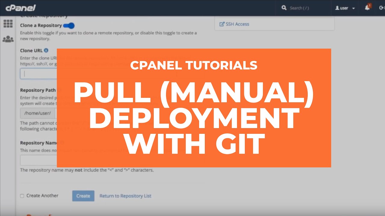Cpanel Tutorials How To Use Pull Manual Deployment With Git Version