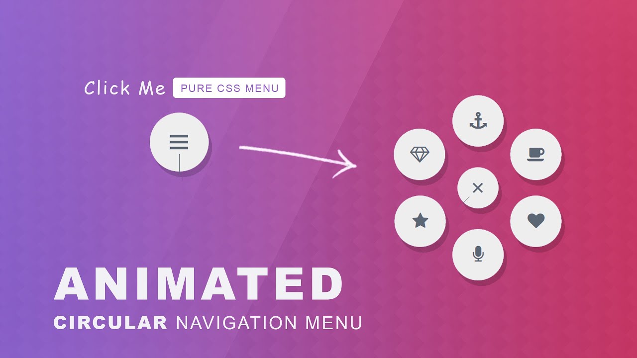 Animated Circular Navigation Menu Using Html Css Only Simple Radial