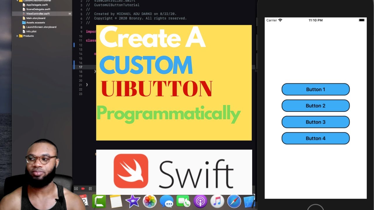 Create Custom Uibutton Programmatically Swift Youtube