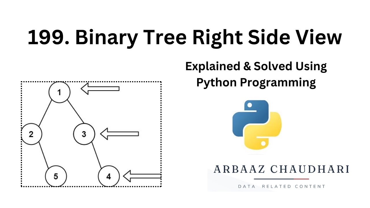 199 Binary Tree Right Side View Explained Solved Using Python