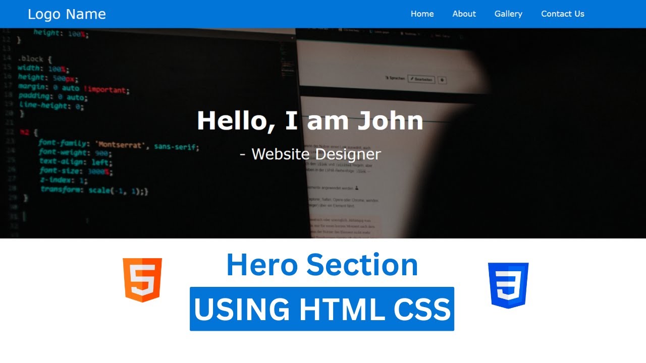 How To Create A Hero Image Html And Css Only Herosection Html Hero