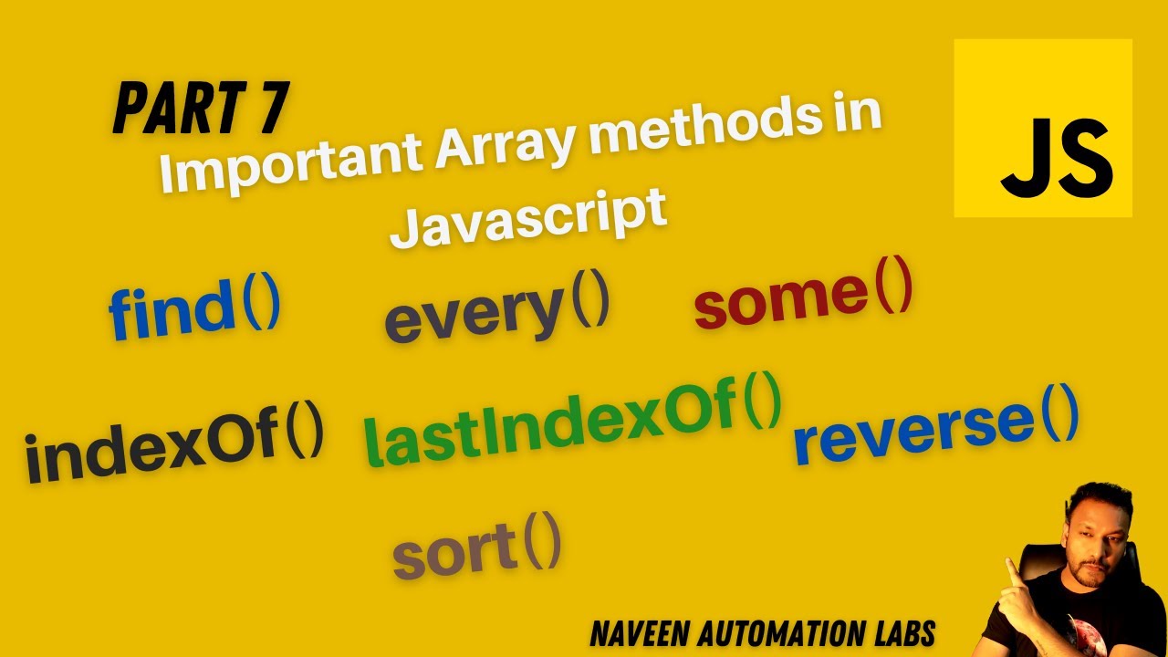 7 Important Array Methods In Javascript Part 2 Youtube