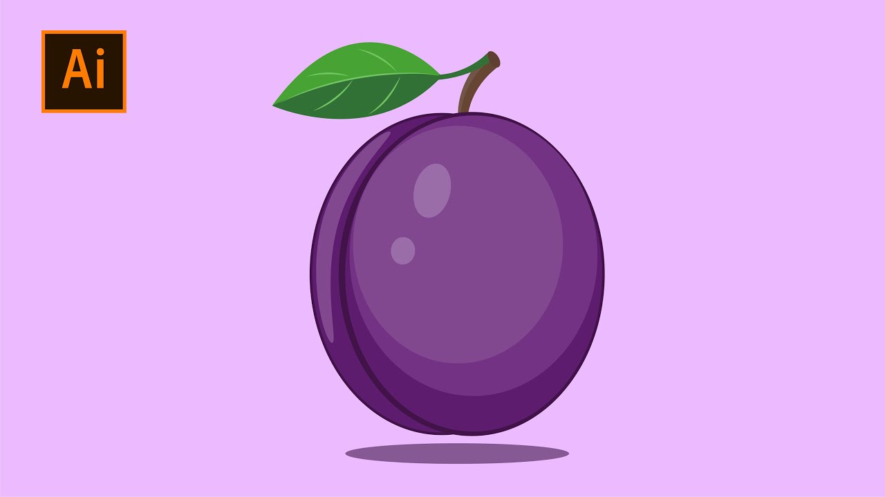 How To Create A Plum Fruit Fruit Vector Art Adobe Illustrator Cc