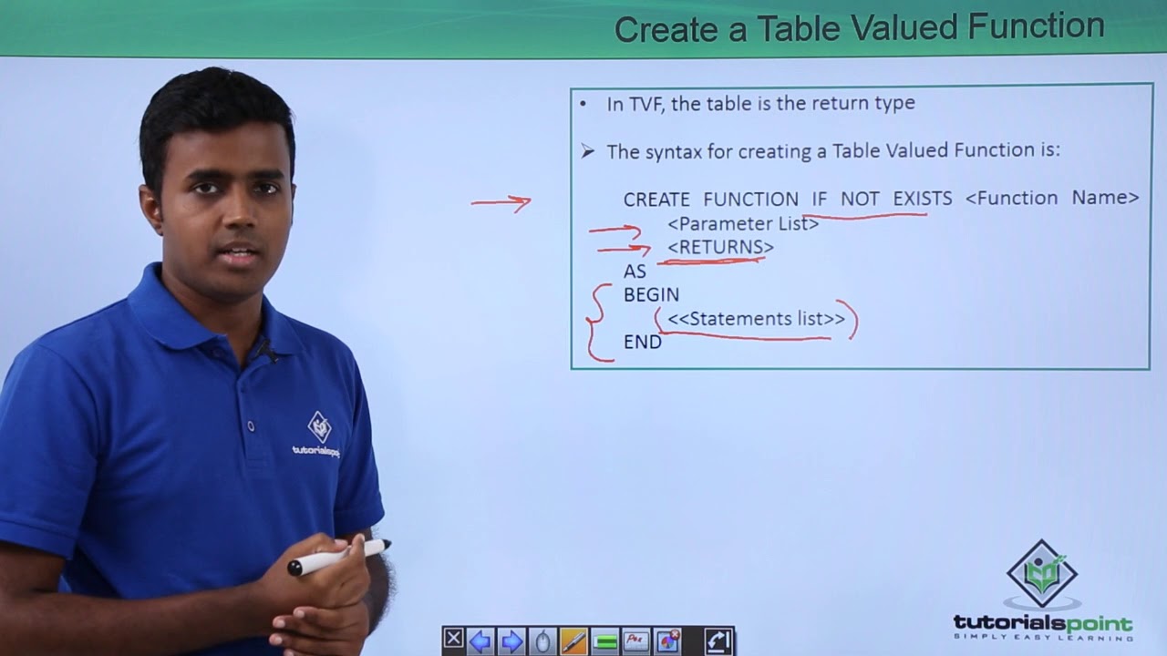 Create A Table Valued Function Youtube