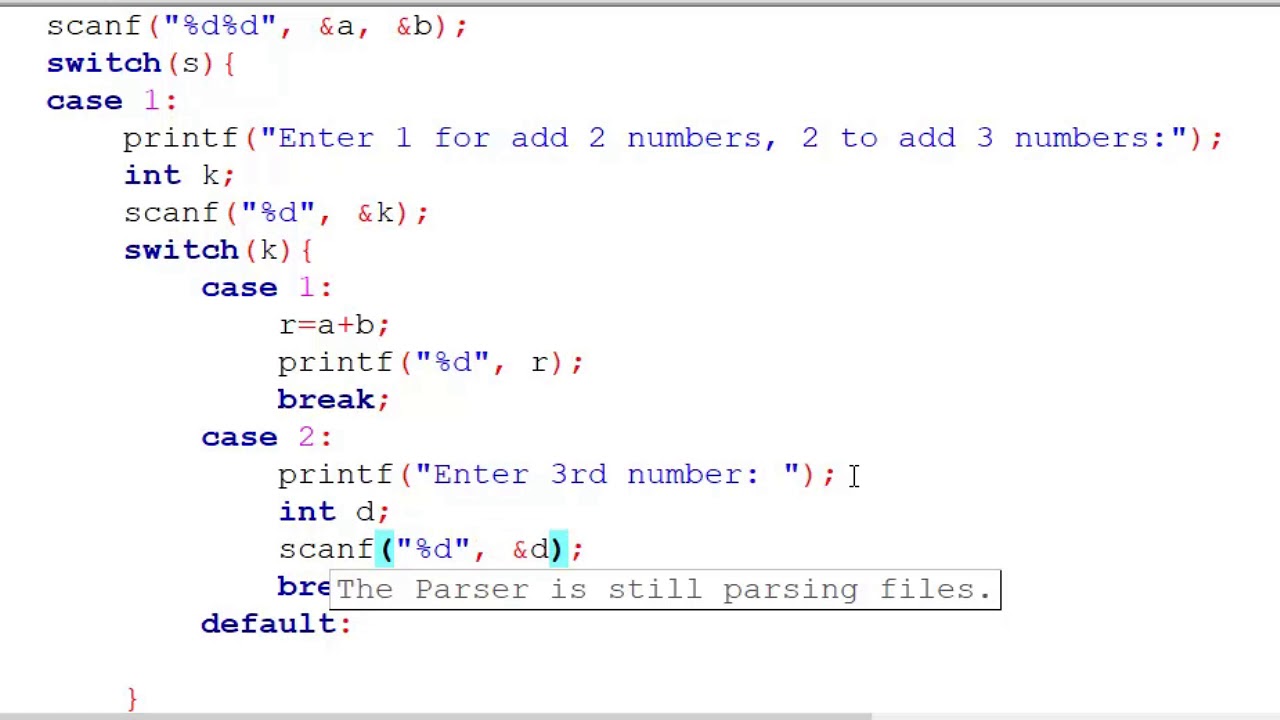 C 10 1 Nested Switch Statement In C With Live Demo Youtube