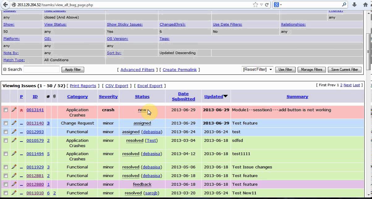 Usage Of Mantis As A Bug Tracking System And Project Management Tool