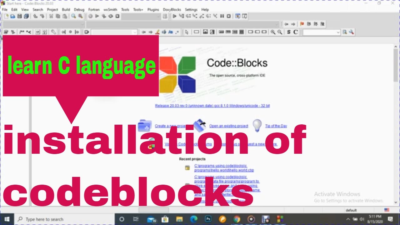 Codeblocks Installation Part 1 Youtube