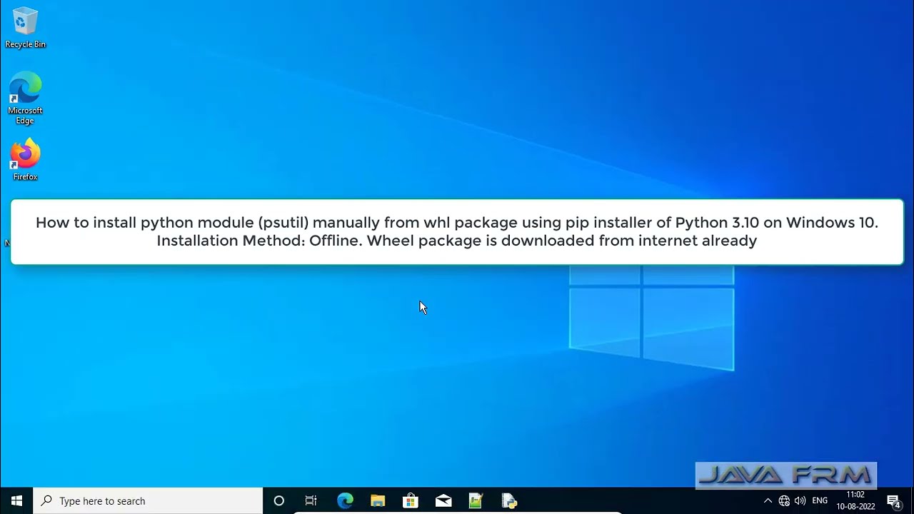How To Install Python Module Psutil Manually From Whl Package Using Pip