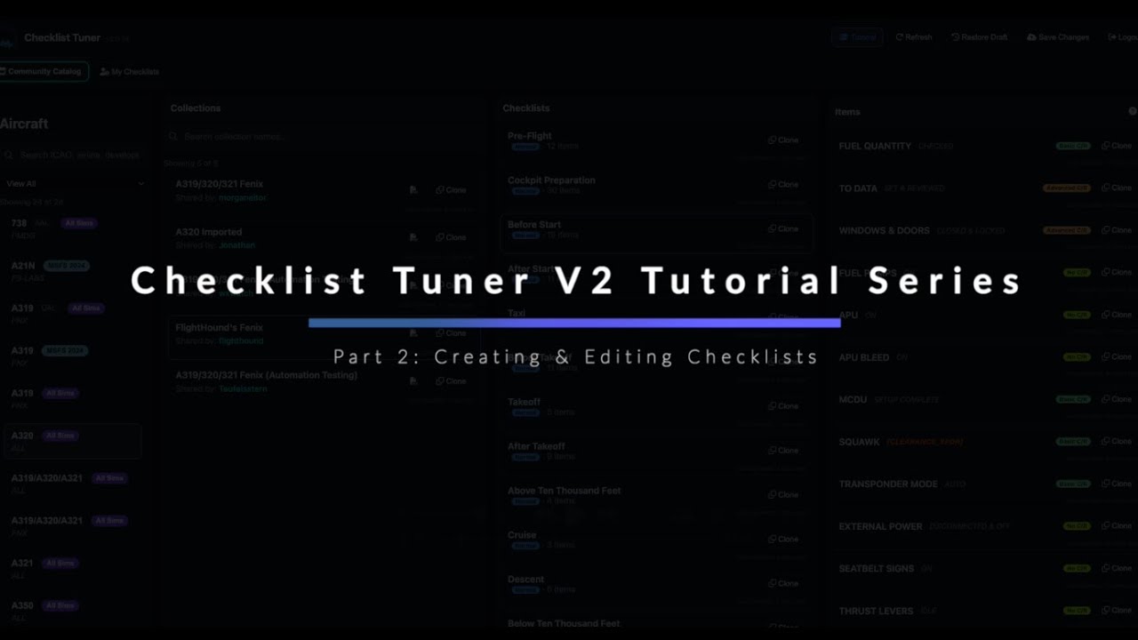 Part 2 Creating And Editing Checklists Checklist Tuner V2 Tutorial