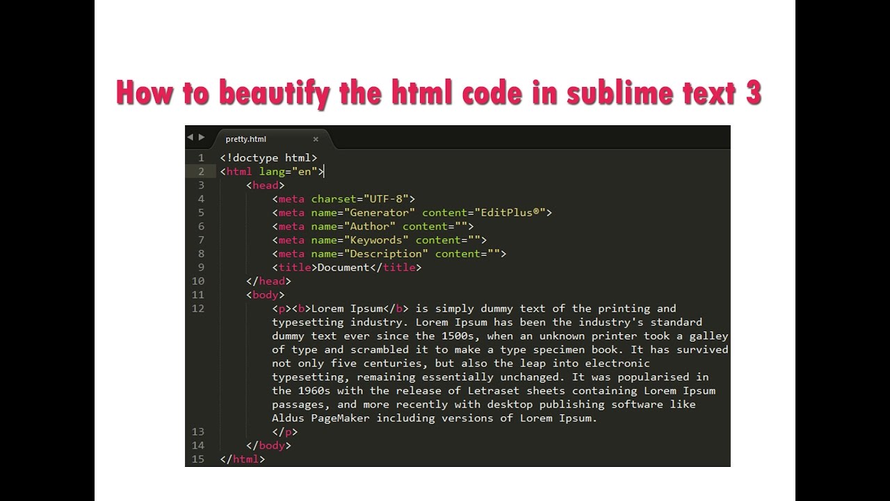 Sublime Text Html