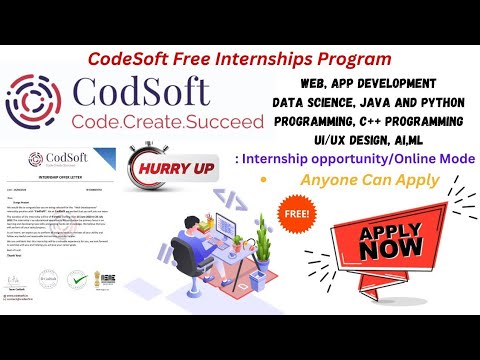 Internshipёяфе From Codesoft In Any Languages For 1 Month Or 2 Monthёяцл As