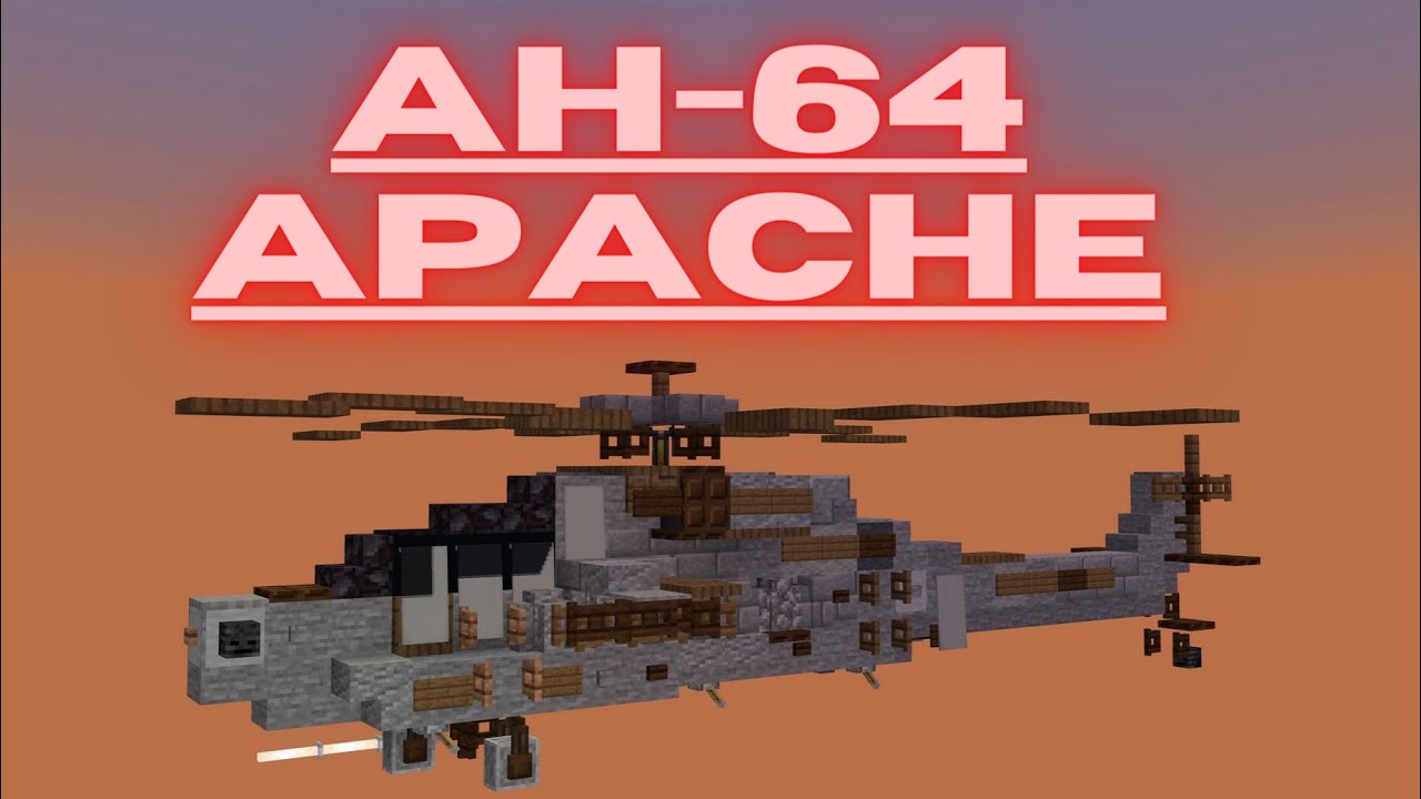 Minecraft How To Build An Attack Helicopter In Minecraft Ah 64 Apache