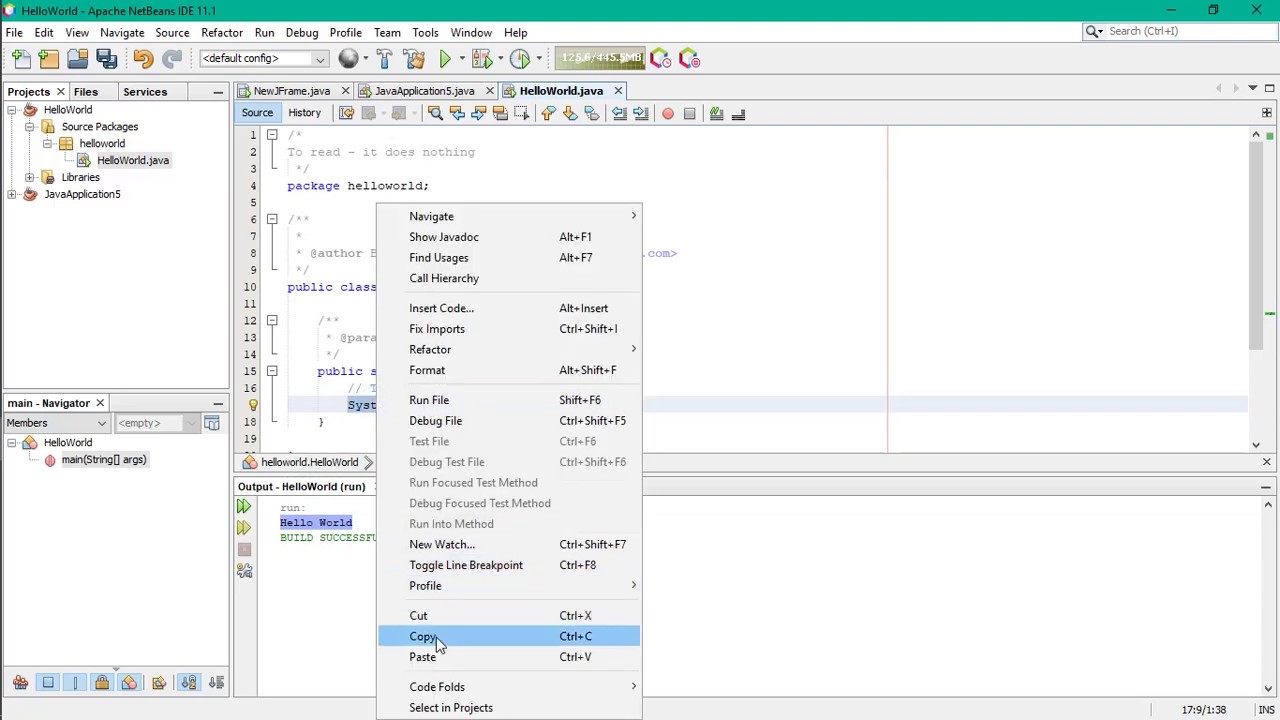 Hello World Beginner Program Using Java And Netbeans 11 Youtube