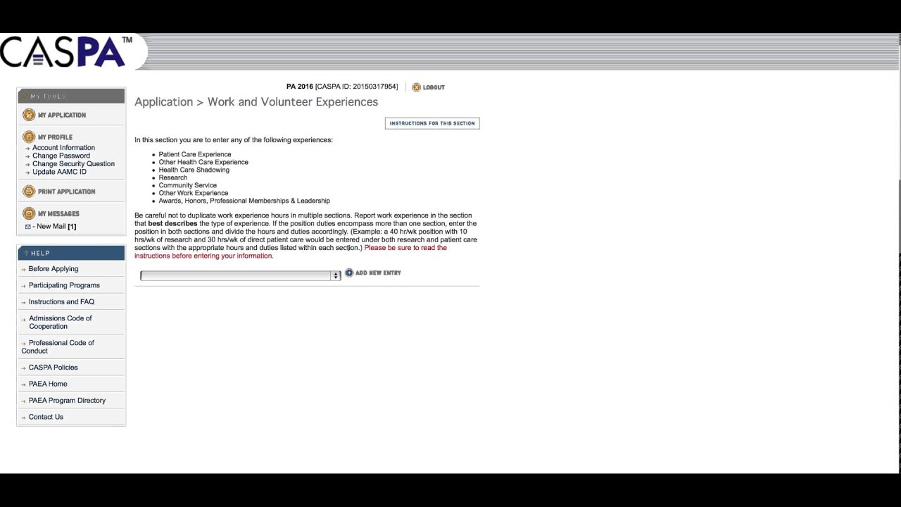 Prospective Pa Student Tutorial 11 How To Input Your Caspa Work
