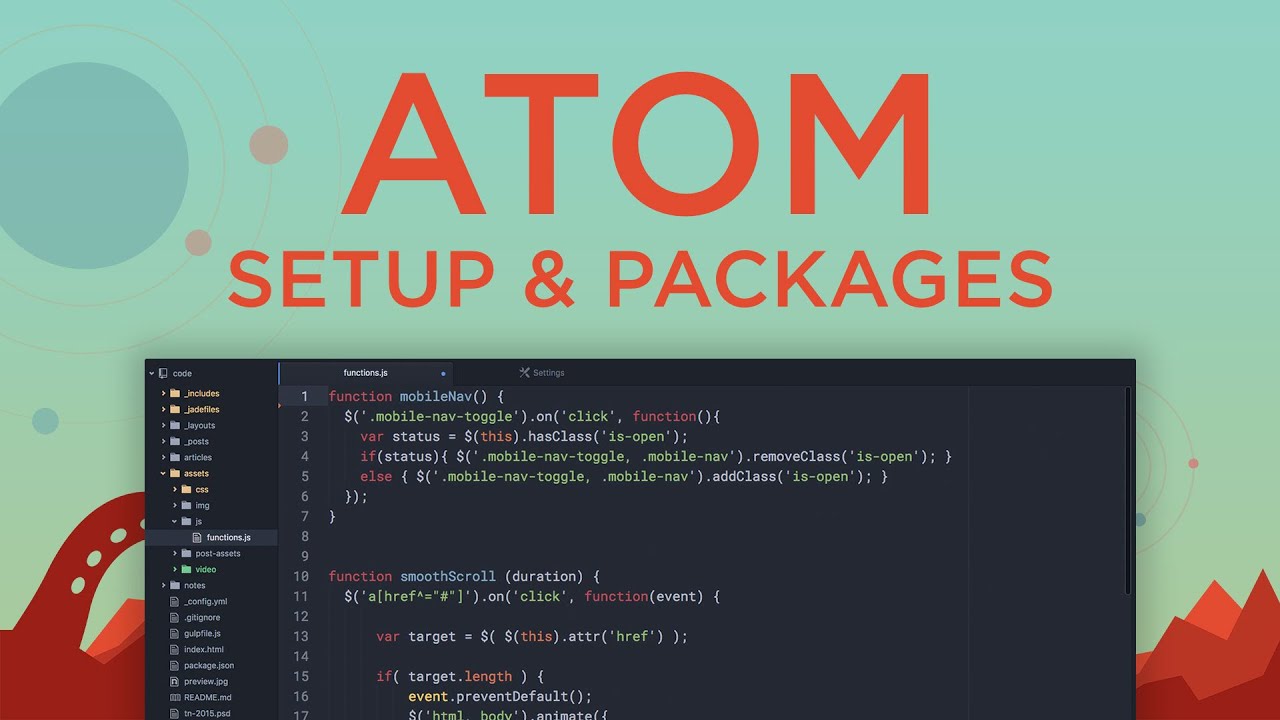 My Code Editor Atom Setup Packages Youtube