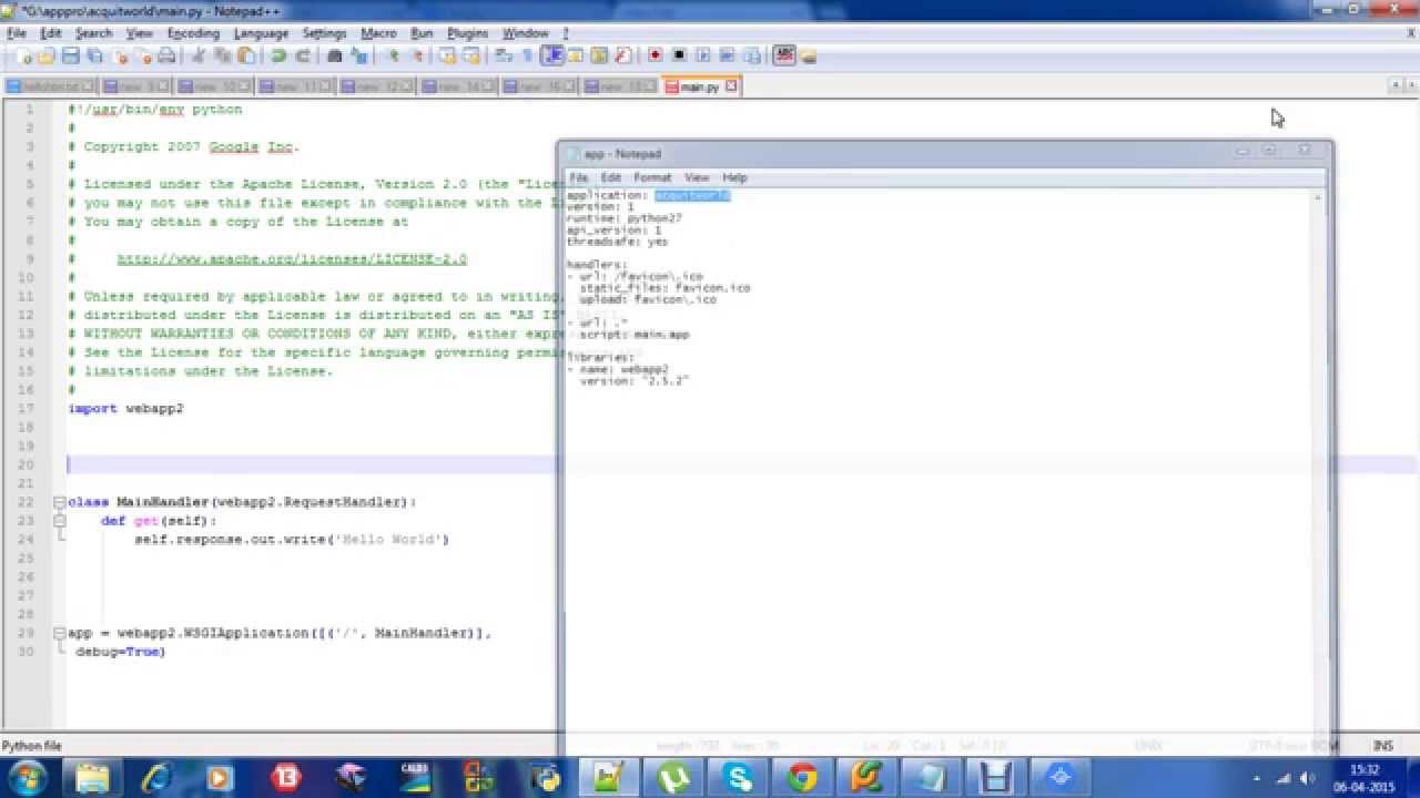Python Hello World Example Using Google App Engine Youtube