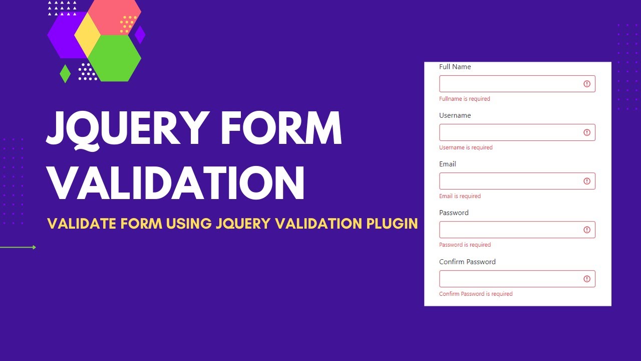 Jquery Form Validation Client Side Validation Validate Form Using