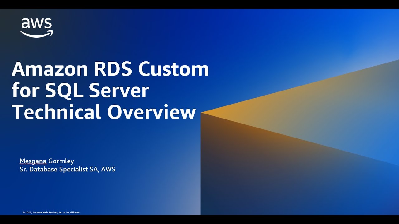 Amazon Rds Custom For Sql Server Technical Overview Amazon Web