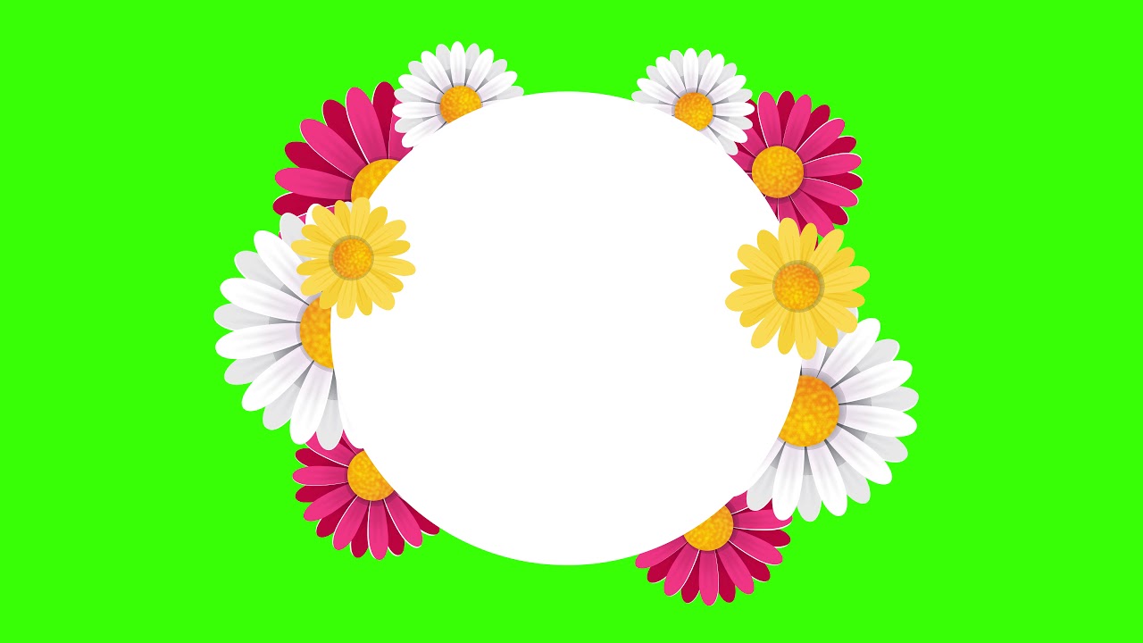 Green Screen Frame Effects Flowers Frame Rotating With Text Area