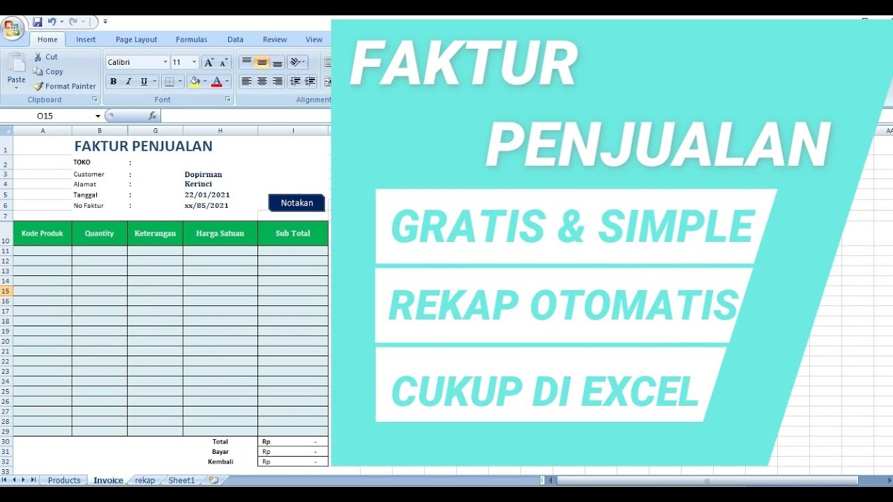 Fungsi Dan Contoh Faktur Dalam Excel Adh Excel Com Tutorial Riset