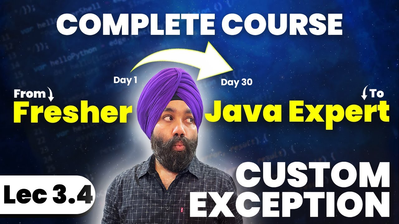 3 4 Custom Exceptions In Java Youtube