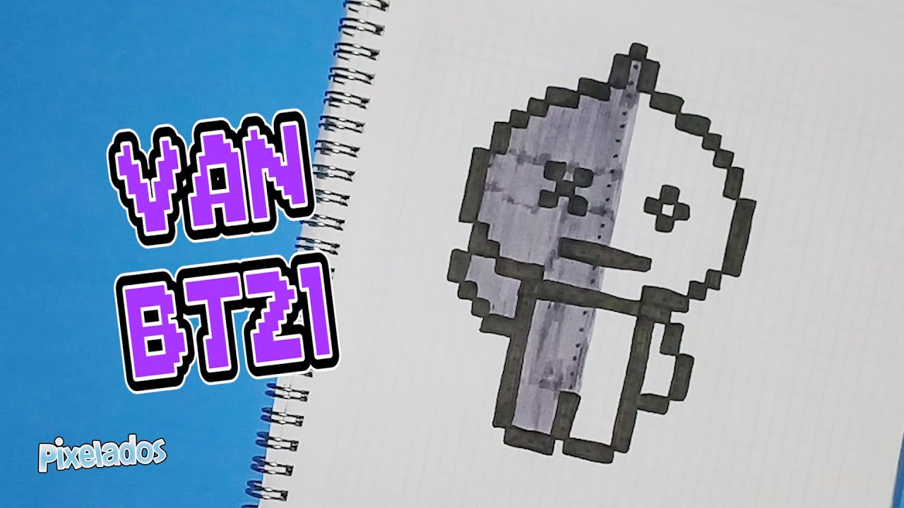 Como Dibujar Van De Bt21 Pixel Art Pixelados Youtube