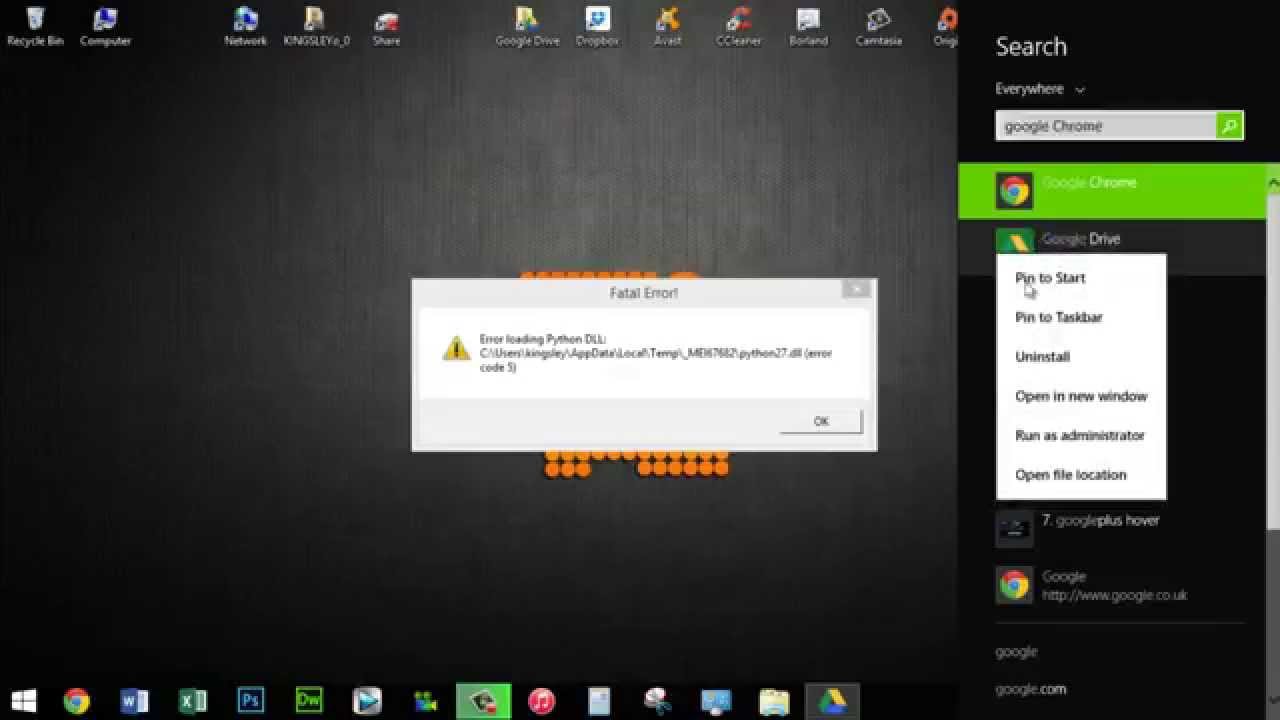 Google Drive Error Loading Python Dll Error Code 5 Windows Youtube