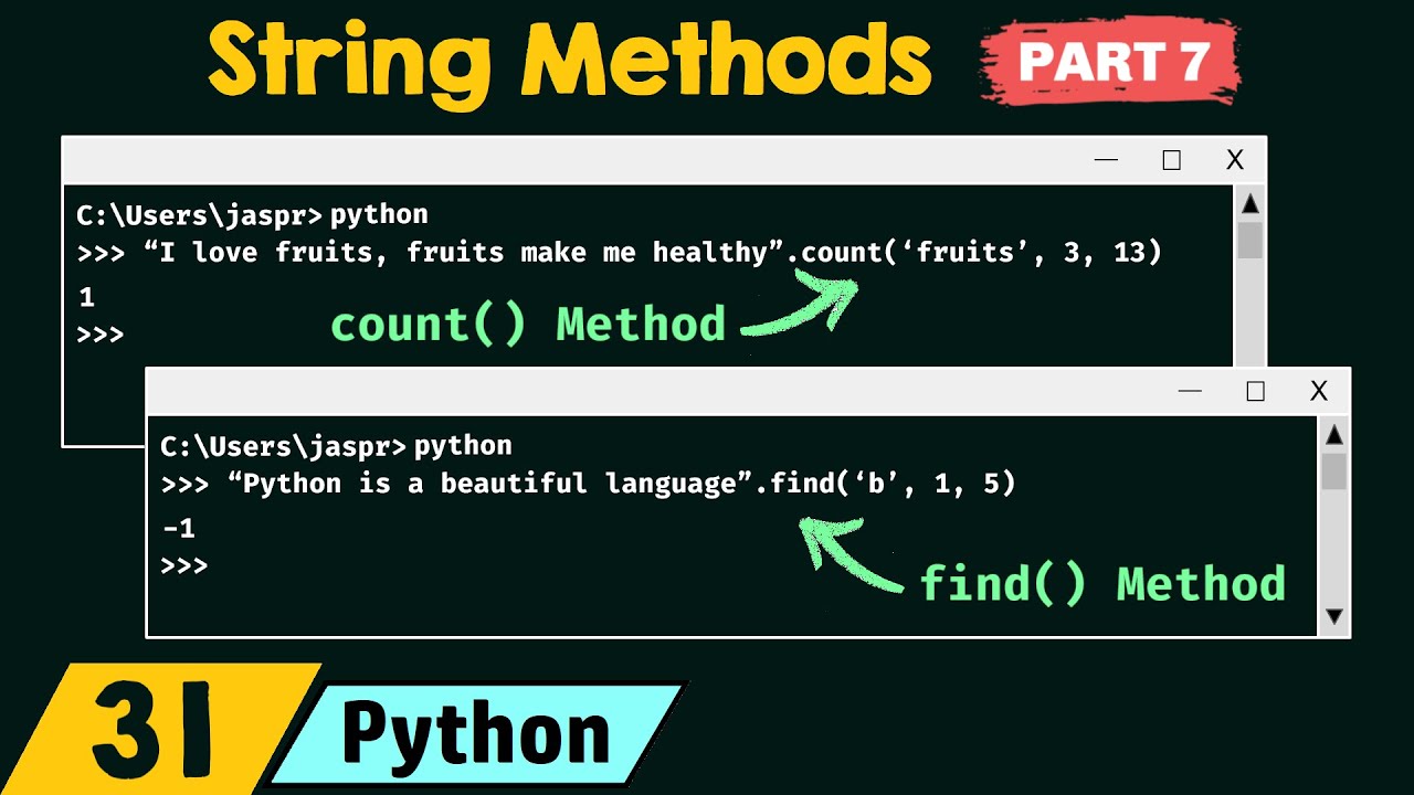 String Methods In Python Part 7 Youtube