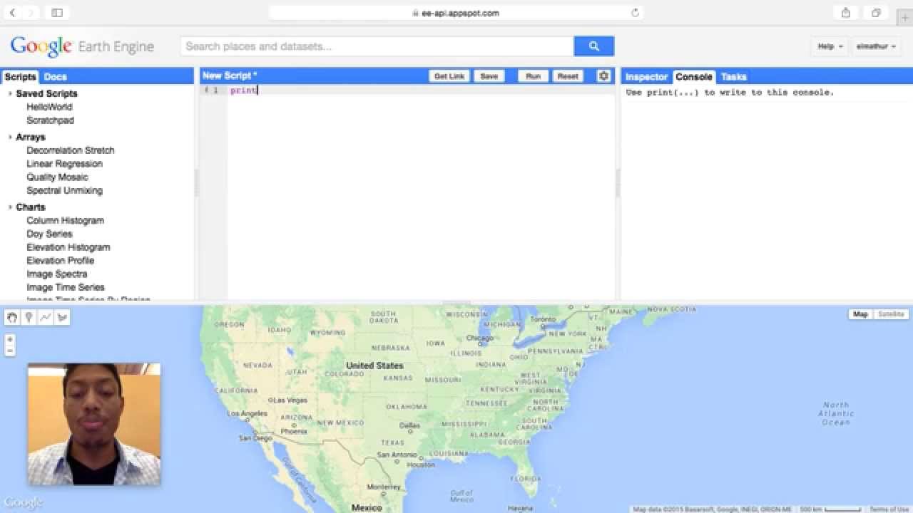 Hello World Google Earth Engine Api Tutorial Youtube