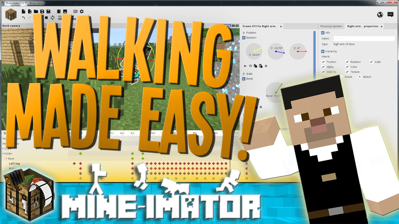Walk Cycle Made Easy Mine Imator Tutorial 4 Youtube
