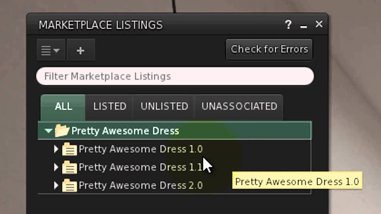 Second Life Viewer Managed Marketplace Pt 1 Learning Listing