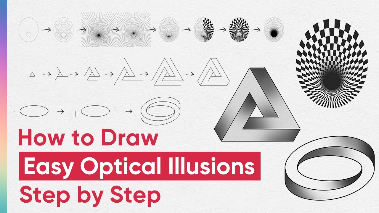 Easy Illusion Drawings Step By Step Super Easy Optical Illusion Art