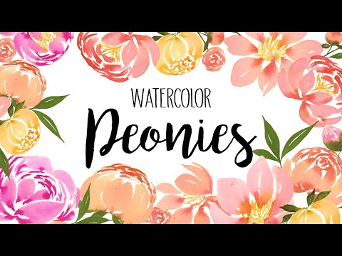 Easy Watercolor Peonies Tutorial Youtube