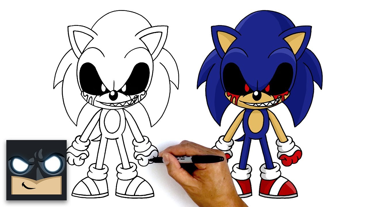 How To Draw Sonic Exe Step By Step Tutorial Youtube