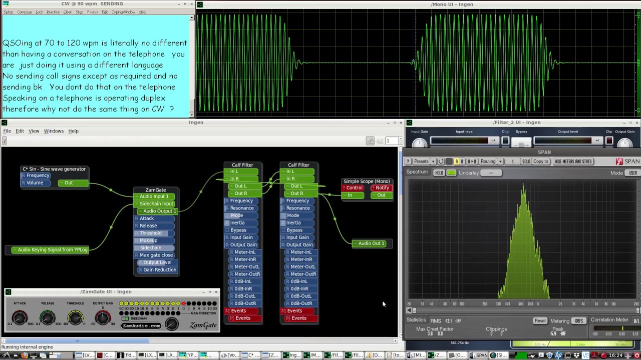 The Zamgate High Performance Software Cw Keyer Being Keyed By The Yplog