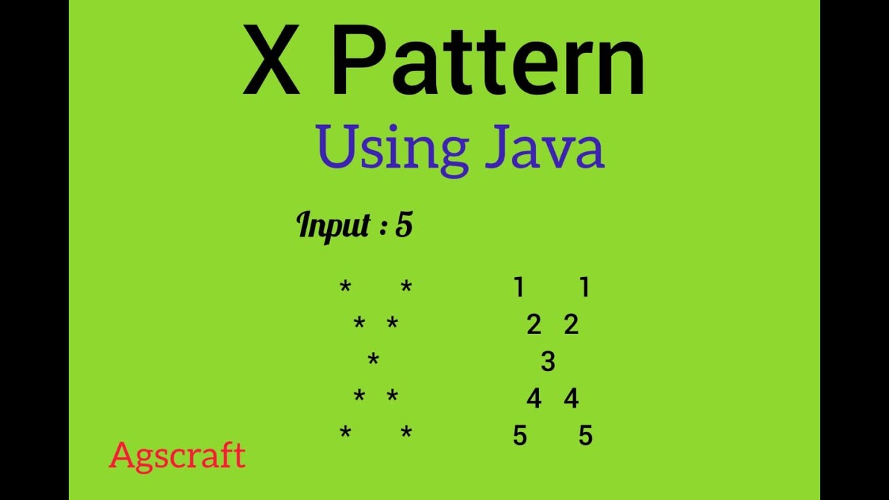 X Pattern Program In Java Tamil With Logic Java Pattern Java