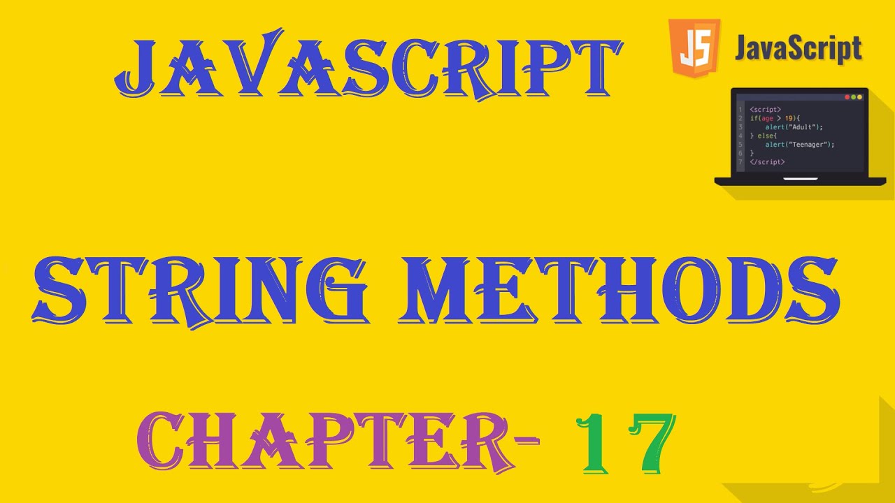 String Methods Javascript Tutorial W3schools Chapter 17 English