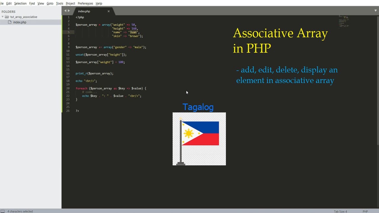 Associative Array In Php Tagalog Tutorial Youtube
