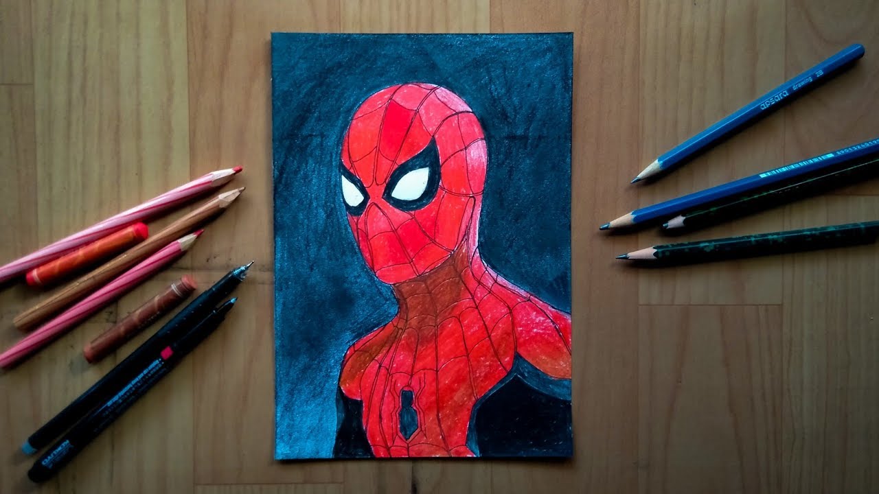 How To Draw Spiderman With Pencil Spiderman Far From Home Drawing